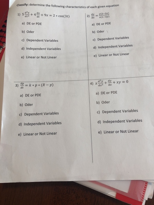 Solved Classify: determine the following characteristics of | Chegg.com
