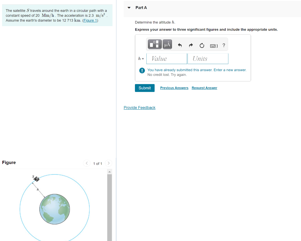 Solved Part A The satellite S travels around the earth in a | Chegg.com
