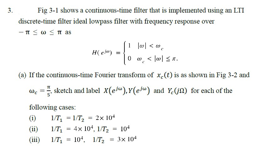 Solved Fig 3 1 Shows A Continuous Time Filter That Is