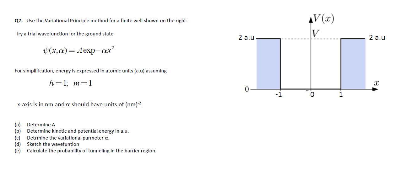 Solved Q2 Use The Variational Principle Method For A Finite