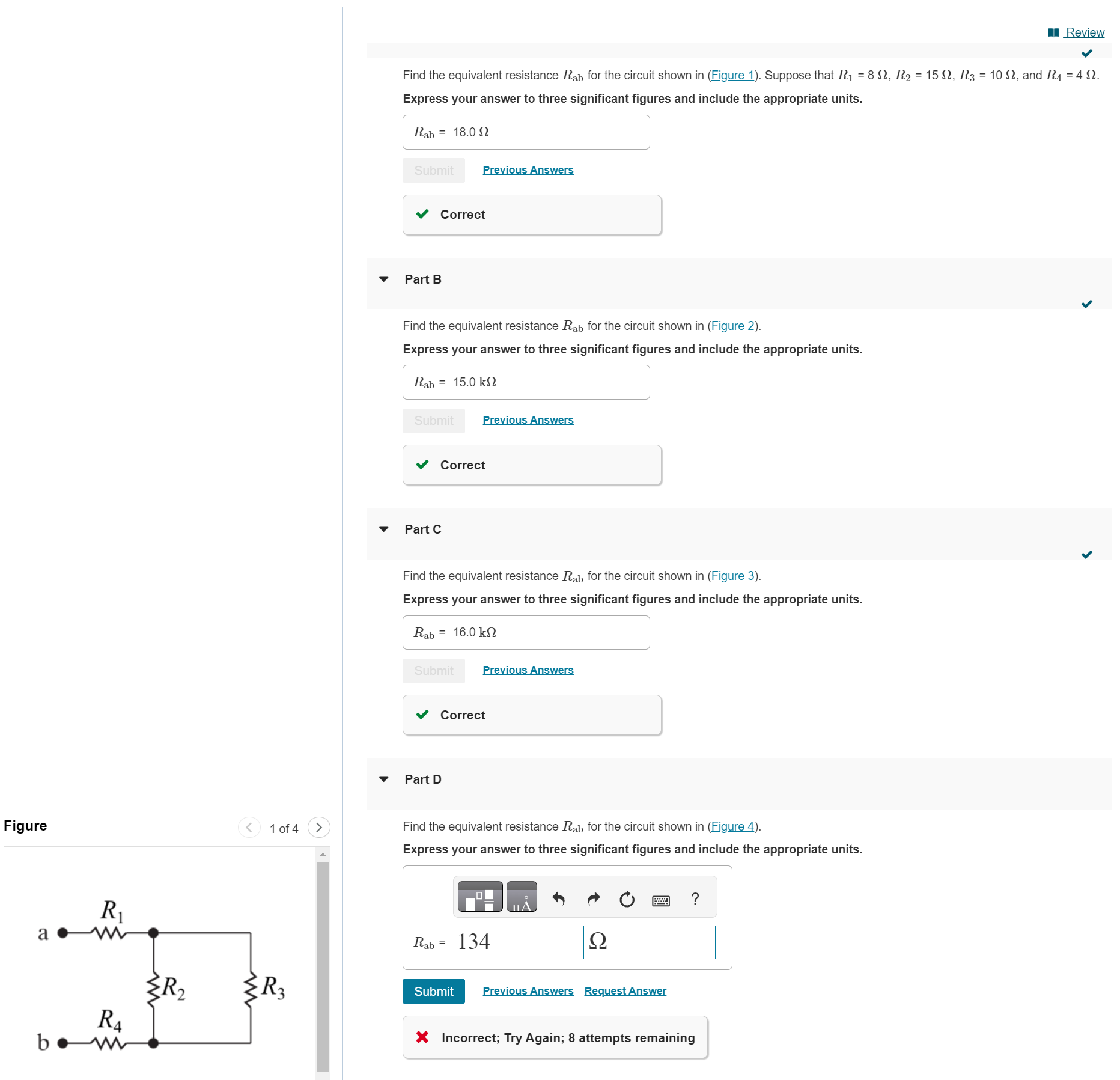 Solved Find the equivalent resistance Rab ﻿for the circuit | Chegg.com