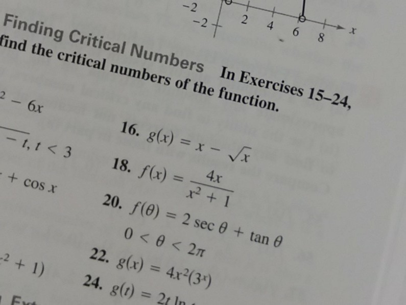 Solved 2 4 6 8 -2 27 Finding Critical Numbers In Exercises | Chegg.com
