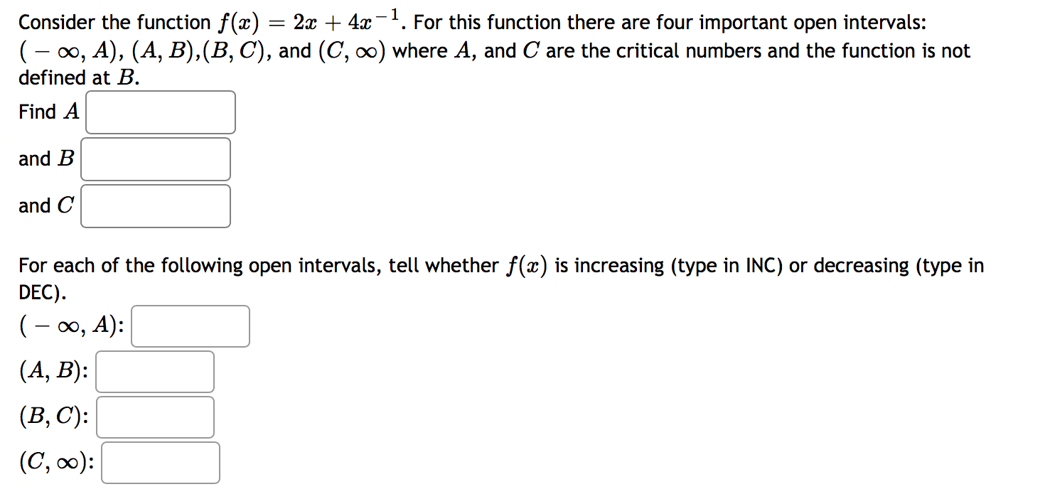 Solved Consider the function f(x) = 2x + 4x -1. For this | Chegg.com