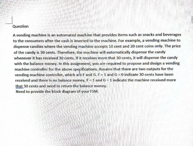 Solved Question A vending machine is an automated machine | Chegg.com