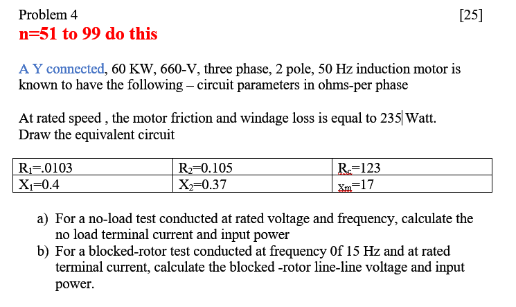 Solved Problem 4 n=51 to 99 do this [25] A Y connected, 60 | Chegg.com
