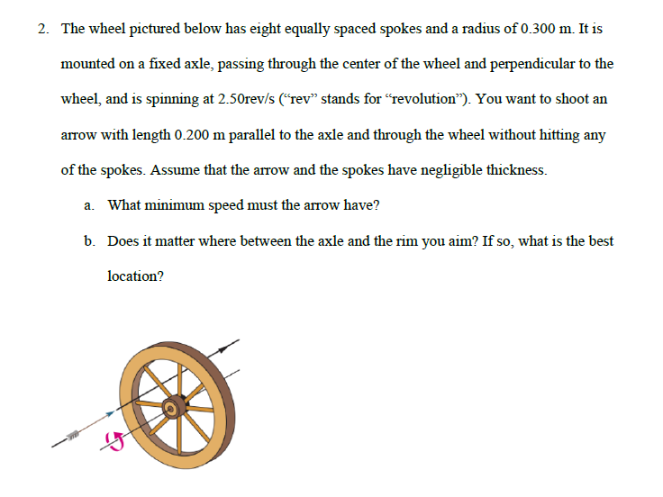 Solved 2. The wheel pictured below has eight equally spaced | Chegg.com
