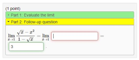 Solved (1 point) Part 1: Evaluate the limit Part 2: | Chegg.com