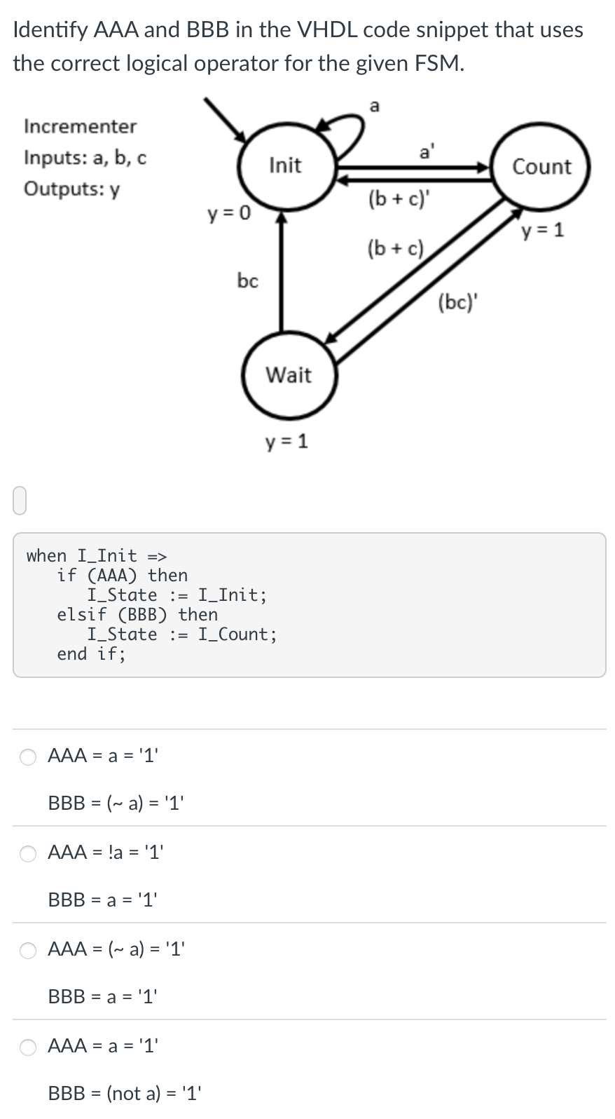 Solved ```when I_Init =>if (AAA) ﻿thenI_State := | Chegg.com