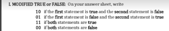 Solved L. MODIFIED TRUE or FALSE: On your answer sheet, | Chegg.com