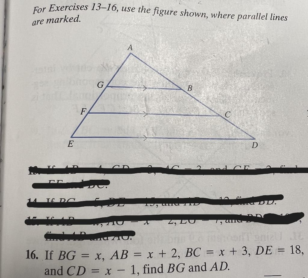 Solved For Exercises 13-16, use the figure shown, where | Chegg.com