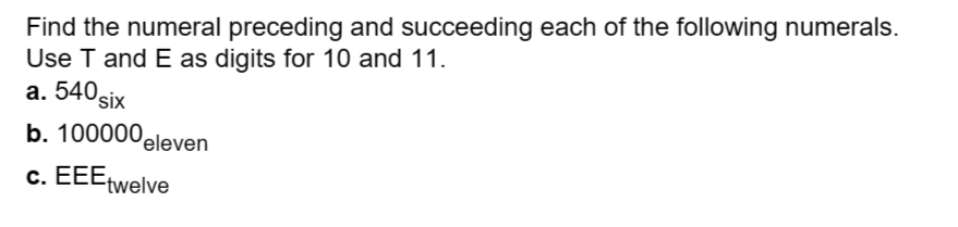 Solved Find the numeral preceding and succeeding each of the | Chegg.com