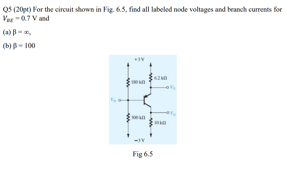Solved Q5 (20pt) For the circuit shown in Fig. 6.5, find all | Chegg.com