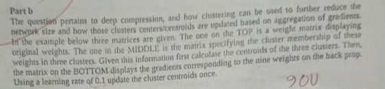 Part 6 The question pertains to deep compression, and | Chegg.com