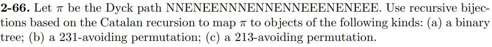 Solved 2-66. Let π be the Dyck path | Chegg.com