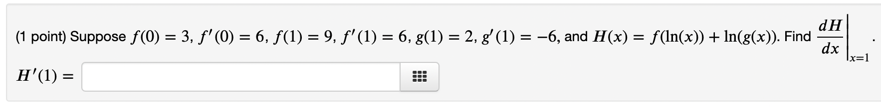 Solved (1 ﻿point) ﻿Suppose | Chegg.com