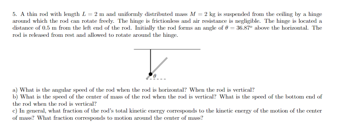 5. A thin rod with length L=2 m and uniformly | Chegg.com