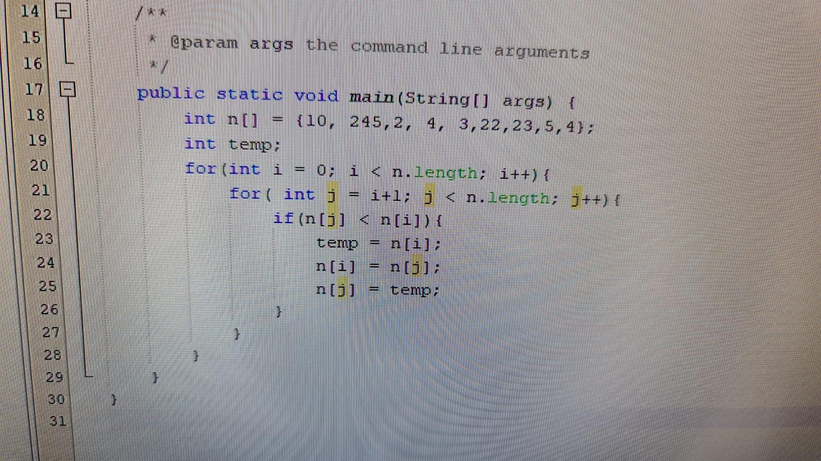 Solved 15 @param args the command line arguments 16 20 | Chegg.com