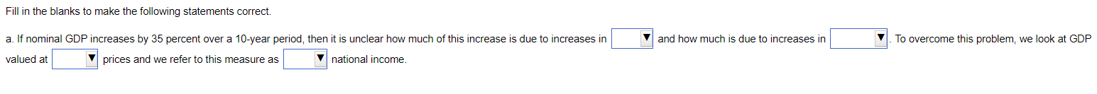 Solved Fill in the blanks to make the following statements | Chegg.com