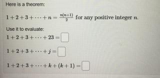 Solved Here is a theorem: 1+2+3+...+n= ) for any positive | Chegg.com