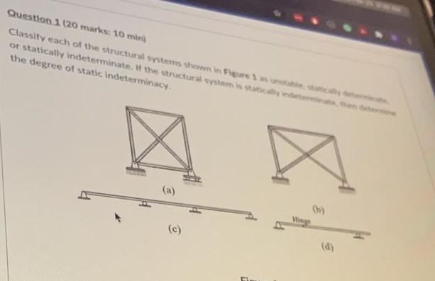 Solved Question 1 (20 marks: 10 min Classify each of the | Chegg.com