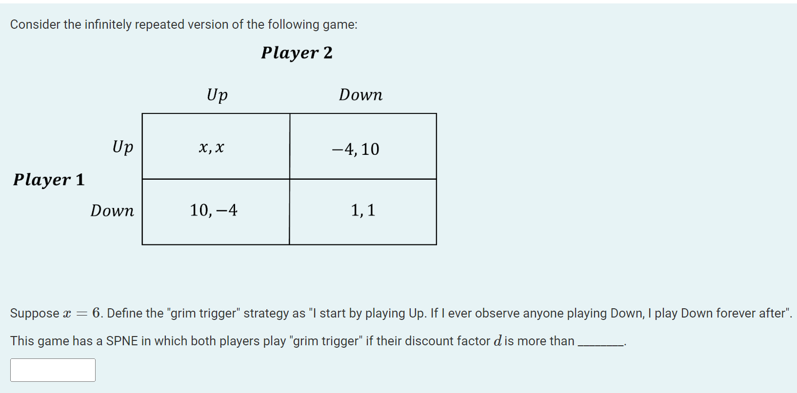 Solved Consider the infinitely repeated version of the | Chegg.com