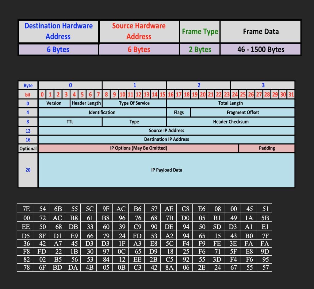 1. Find the source hardware address. 2. Find the | Chegg.com