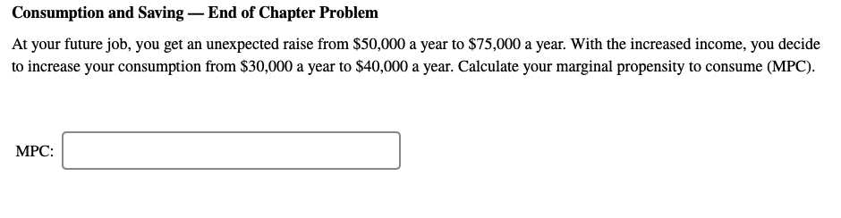 Solved Consumption and Saving - End of Chapter Problem At | Chegg.com