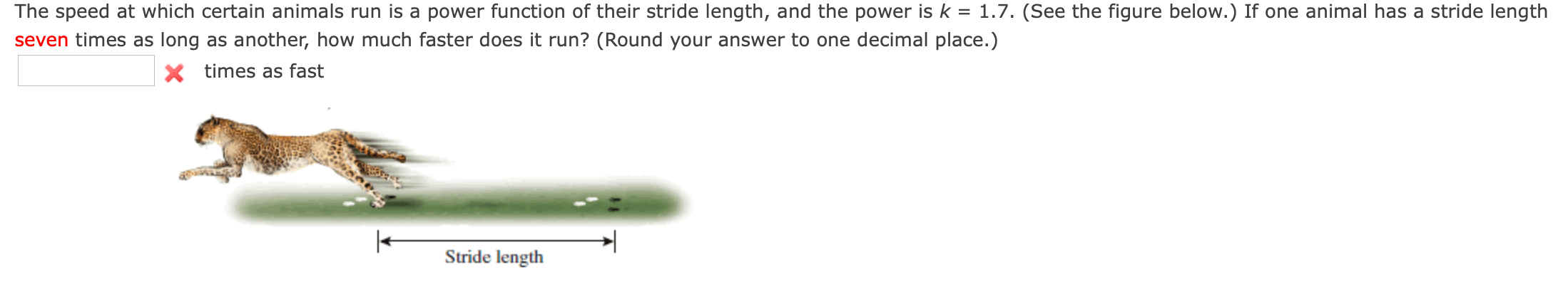 Solved The speed at which certain animals run is a power | Chegg.com