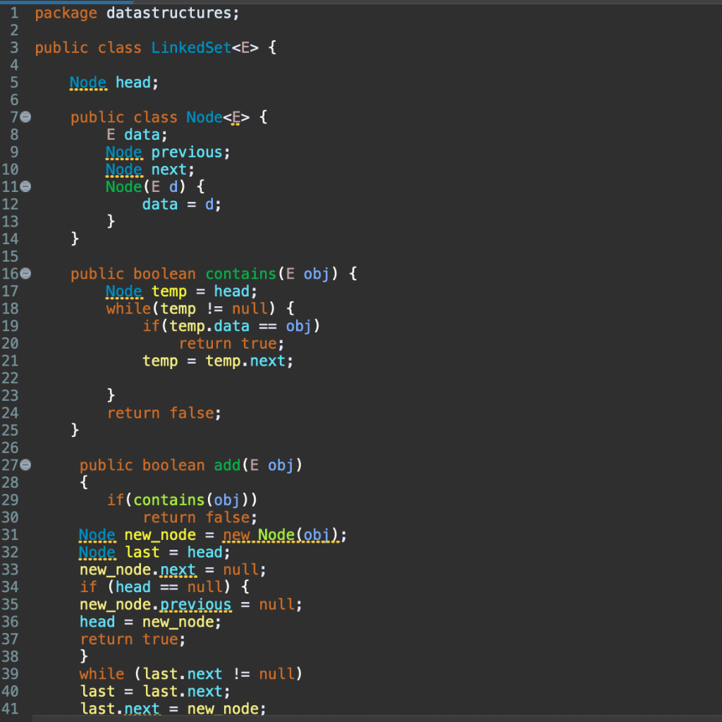 Solved 2. (10 marks) Create a LinkedSet class, which uses | Chegg.com