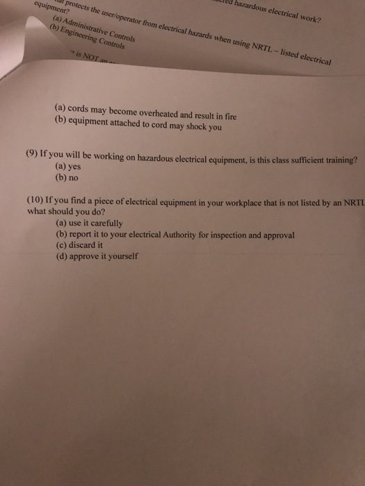 Solved (6) If you find the ground pin of a plug missing, | Chegg.com