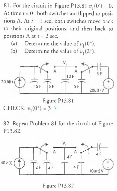 Solved 81. For the circuit in Figure P13.81 v, (0-) = 0. At | Chegg.com