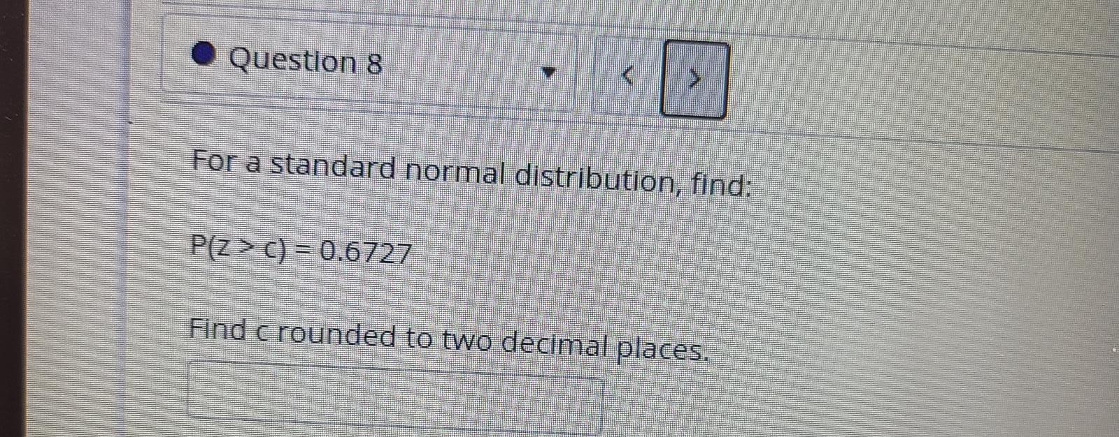 Solved • Question 7 For a standard normal distribution, | Chegg.com