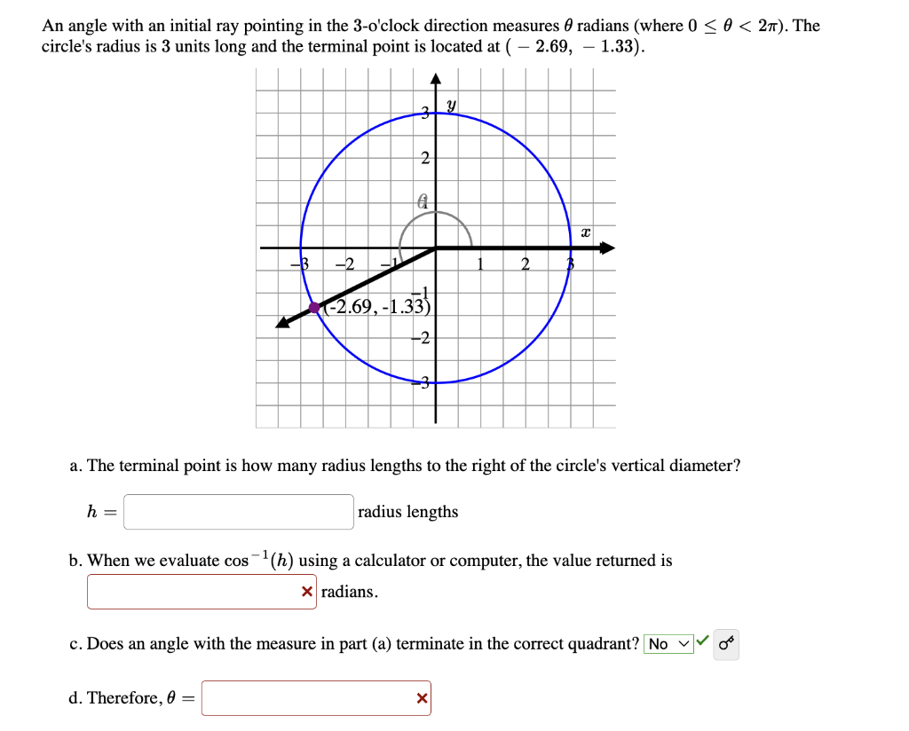 Solved An angle with an initial ray pointing in the | Chegg.com