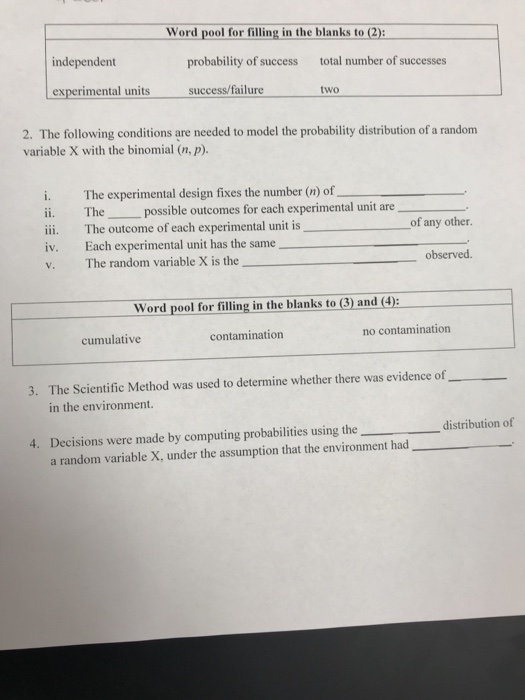 Solved Word pool for filling in the blanks to (2) | Chegg.com