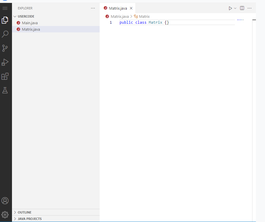 (0) Matrix.java > Q́s Matrix 1 public class Matrix | Chegg.com