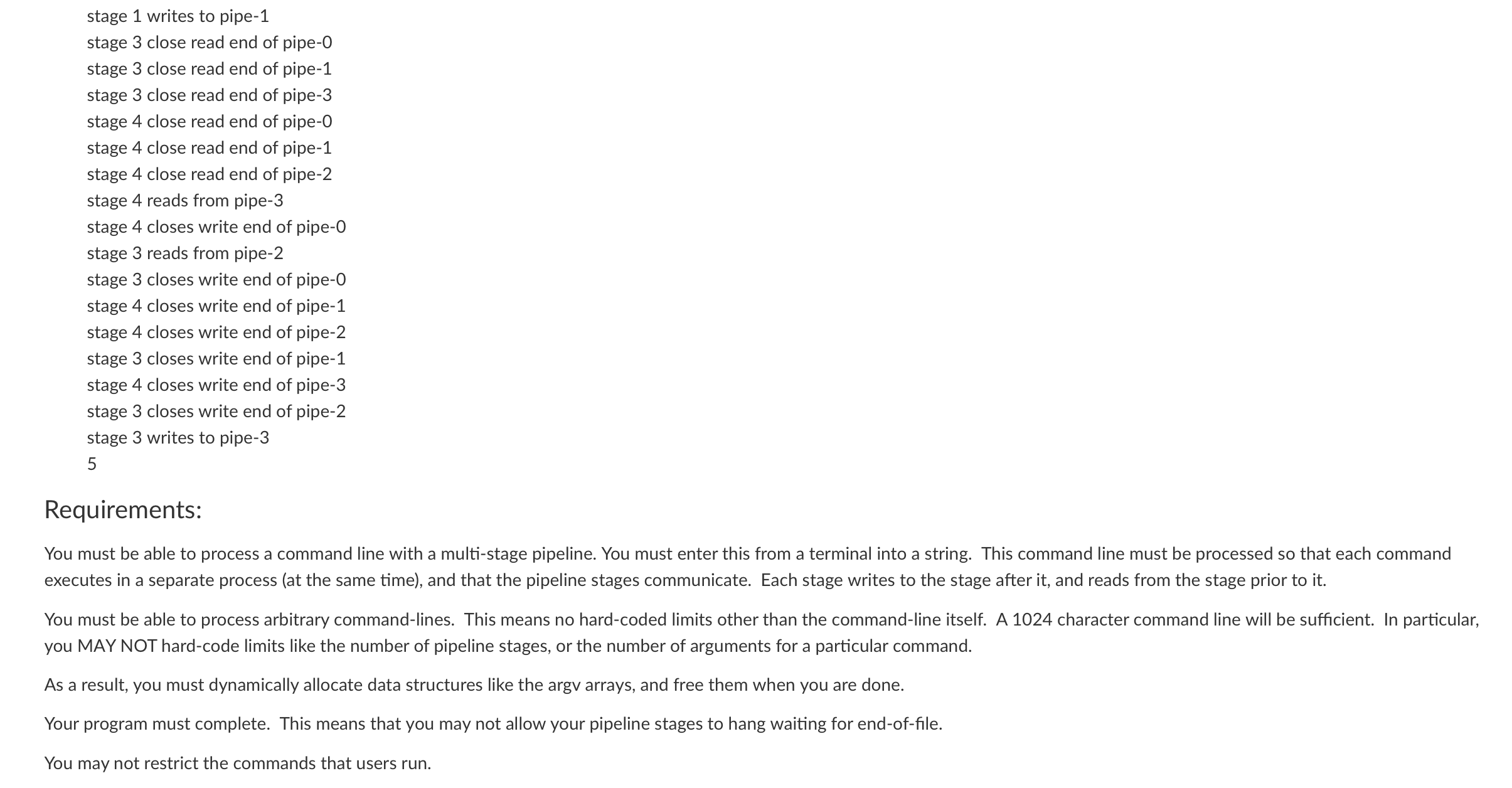 Solved Implementation After reading a command line from the | Chegg.com