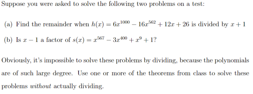 Solved Suppose you were asked to solve the following two | Chegg.com