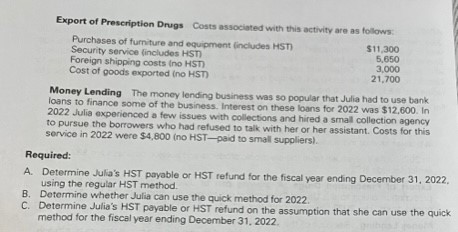 Solved 20.7 (Regular and Quick Method OST/HST Returns) ya | Chegg.com