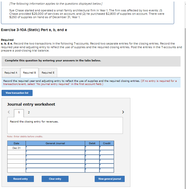 Solved Requlred Informatlon Exercise 3-10A (Static) | Chegg.com