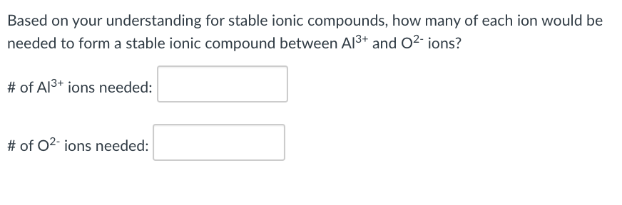 Solved Based on your understanding for stable ionic | Chegg.com
