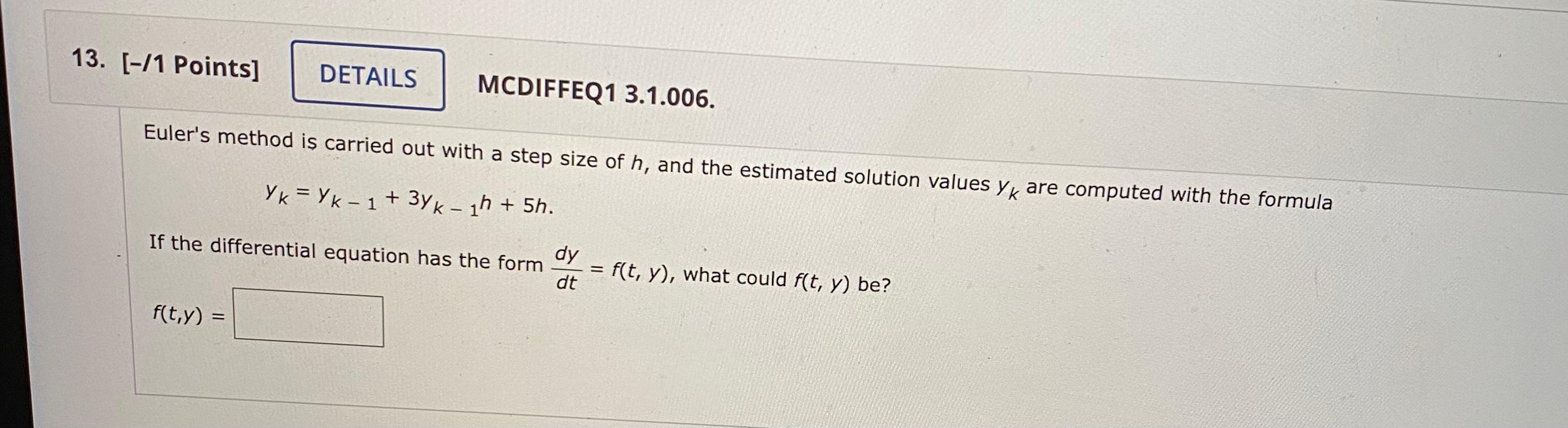 Solved Euler's method is carried out with a step size of h, | Chegg.com