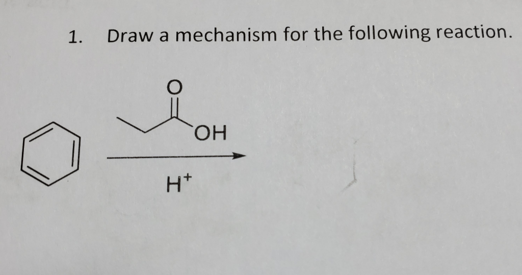 Solved 1. Draw a mechanism for the following reaction. OH H+ | Chegg.com