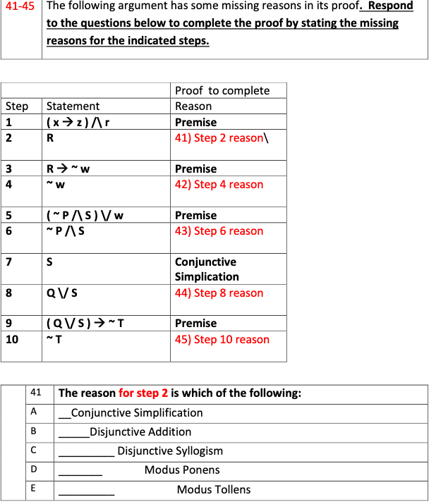 Solved \begin{tabular}{|l|l|} \hline 42 & The reason for | Chegg.com