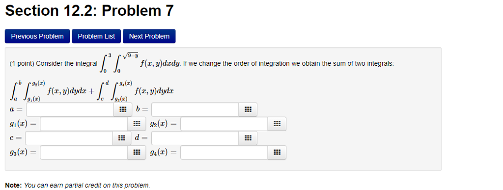 Solved Section 12.2: Problem 7 Previous Problem Problem List | Chegg.com