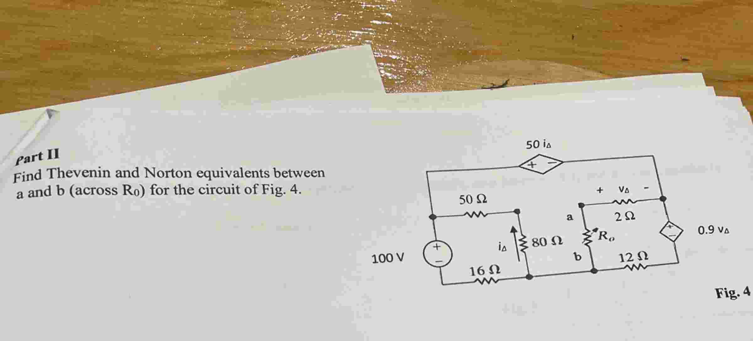 [Solved]: Find Thevenin and Norton equivalents between a and