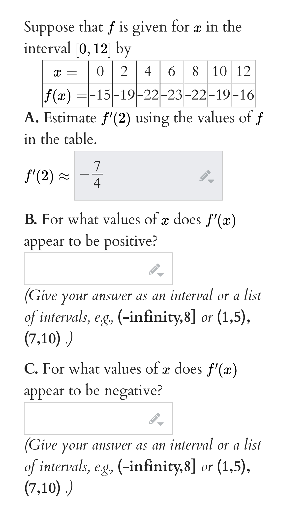 Solved Suppose that f is given for x in the interval [0,12] | Chegg.com