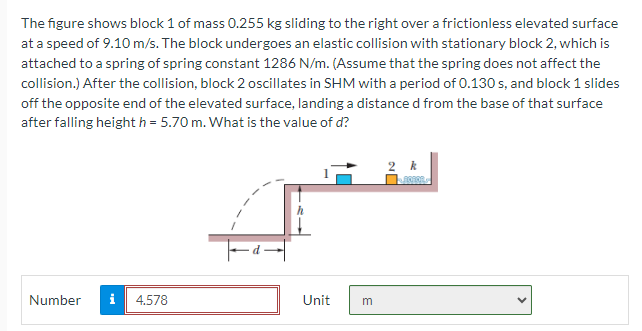Solved The figure shows block 1 ﻿of mass 0.255kg ﻿sliding to | Chegg.com