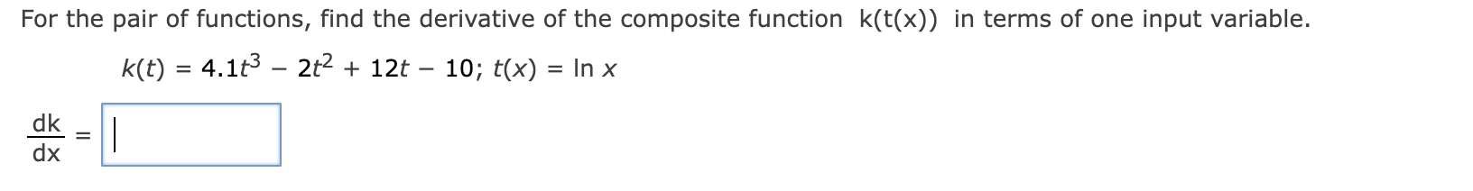Solved For the pair of functions, find the derivative of the | Chegg.com