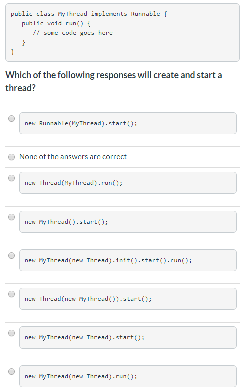 Solved public class MyThread implements Runnable { public | Chegg.com