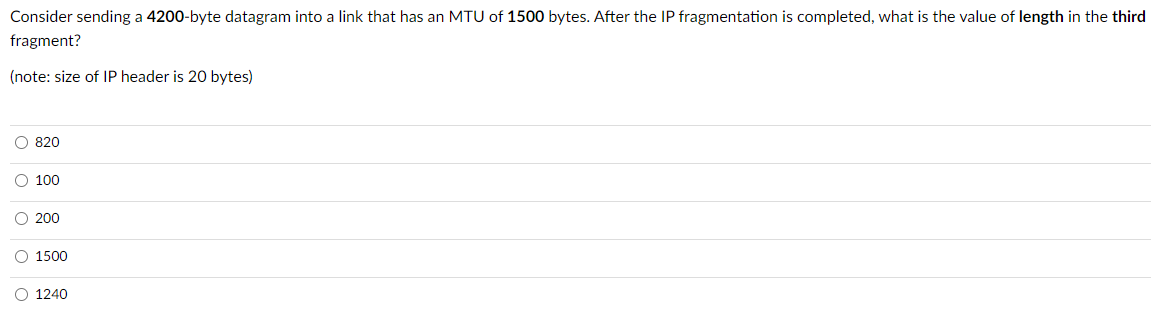 Solved Consider sending a 4200-byte datagram into a link | Chegg.com